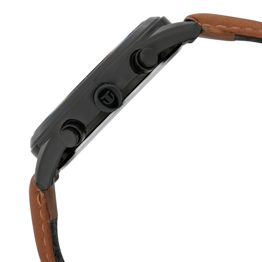 Buy Online Titan Workwear Multifunction Black Dial Tan Leather Strap ...