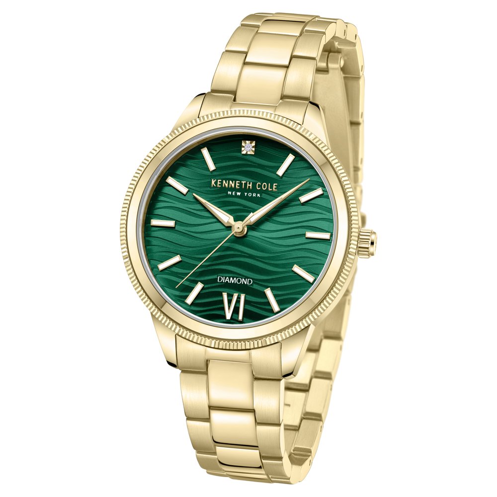 Buy Online Kenneth Cole Quartz Analog Green dial Metal Strap Watch for ...