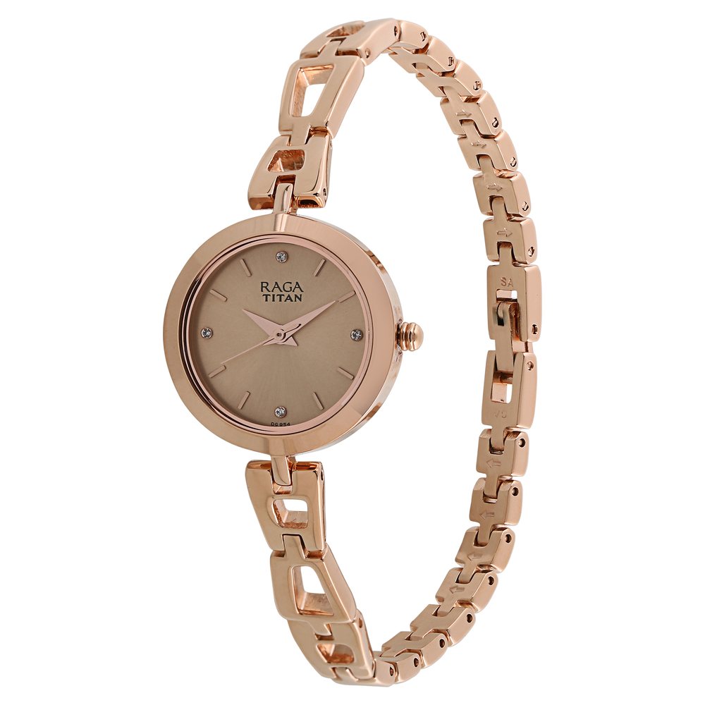 Buy Online Titan Raga Beige Dial Women Watch With Metal Strap ...