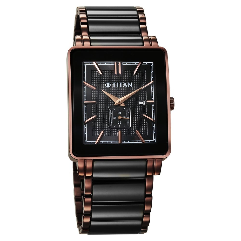 Buy Online Titan Regalia Shaped Ceramic Quartz Analog with Date Black ...