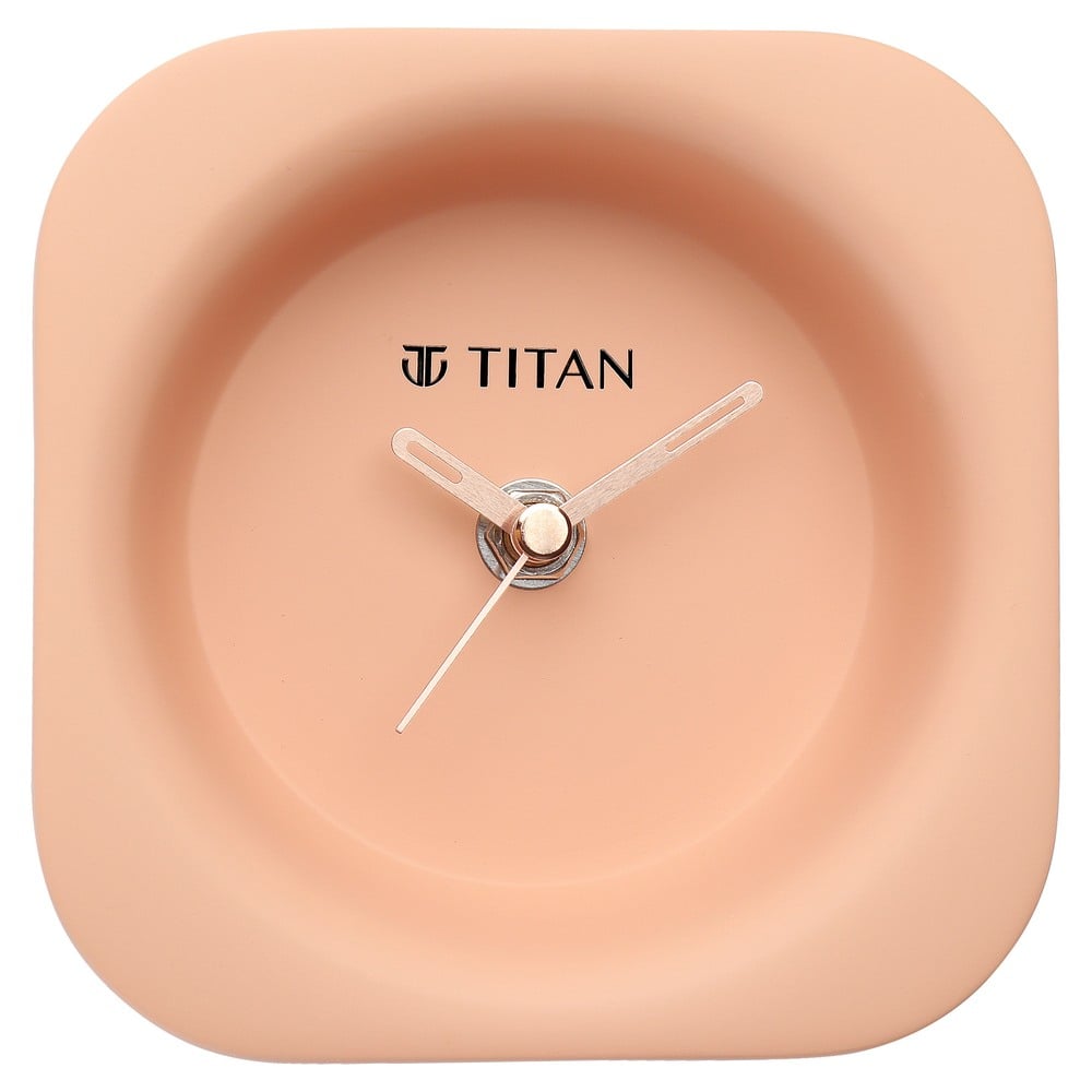 Buy Online Titan Contemporary Peach Table Clock - ntt0001ra01 | Titan