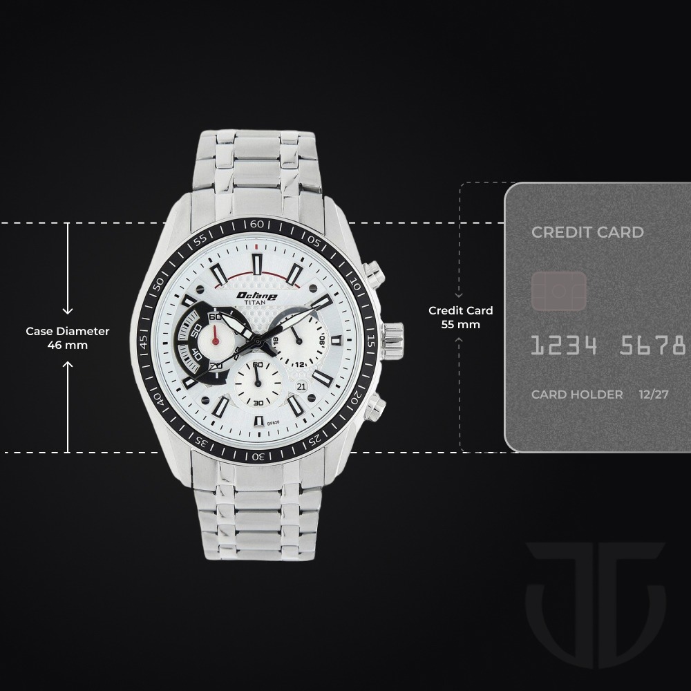 Buy Online Titan Octane Quartz Chronograph White Dial Silver Stainless ...