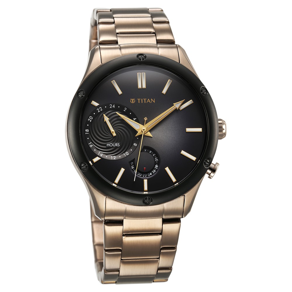 Buy Online Titan Stellar Multifunction Brown Dial Brown Stainless Steel ...