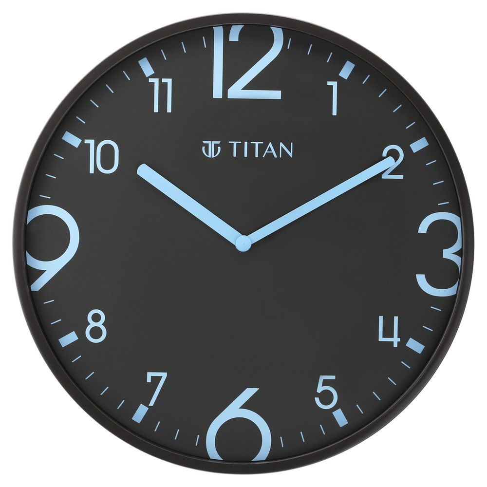 Buy Online Titan Black Slim Wall Clock - 25.5 cm x 25.5 cm (Small ...