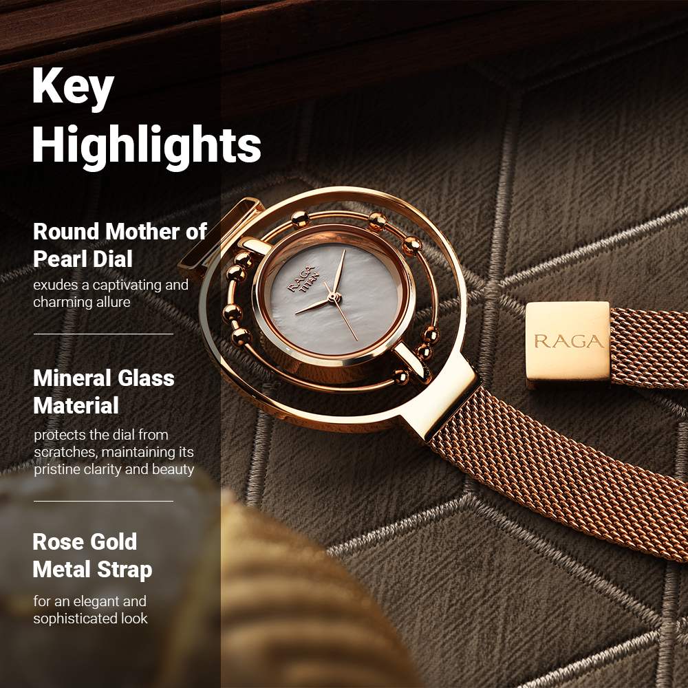 Buy Online Titan Raga Delight Mother Of Pearl Dial Analog Stainless ...