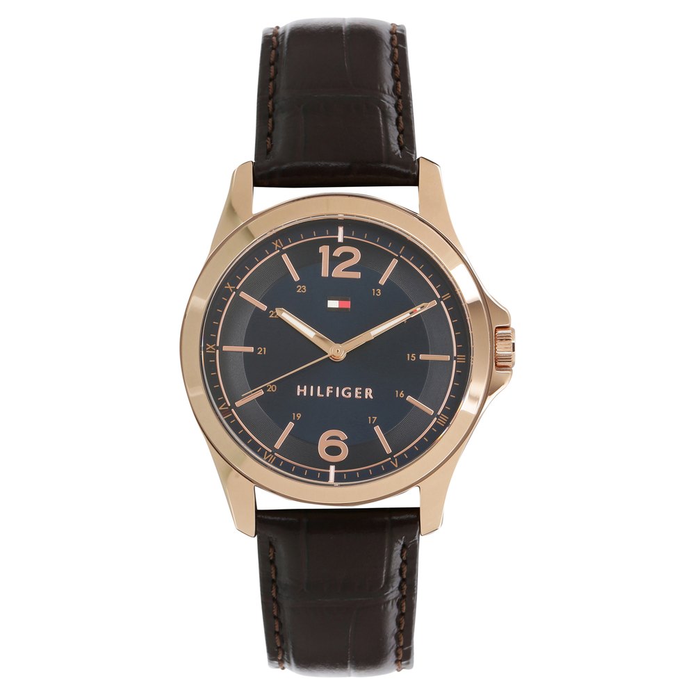 Buy Online Tommy Hilfiger Quartz Analog Blue Dial Leather Strap Watch ...