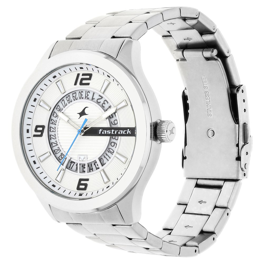 Buy Online Fastrack Loopholes Quartz Analog with Date White Dial ...