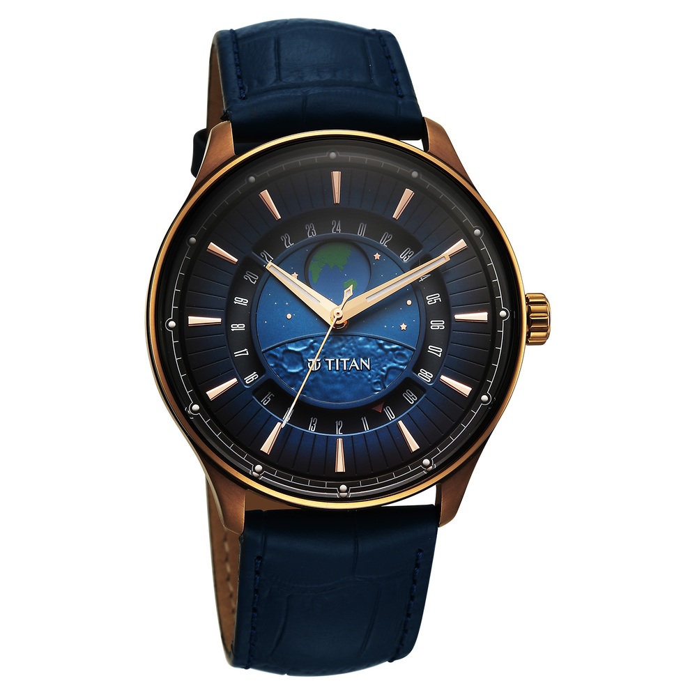Buy Online Titan Stellar Analog with Earth Disc and Blue Dial Blue ...