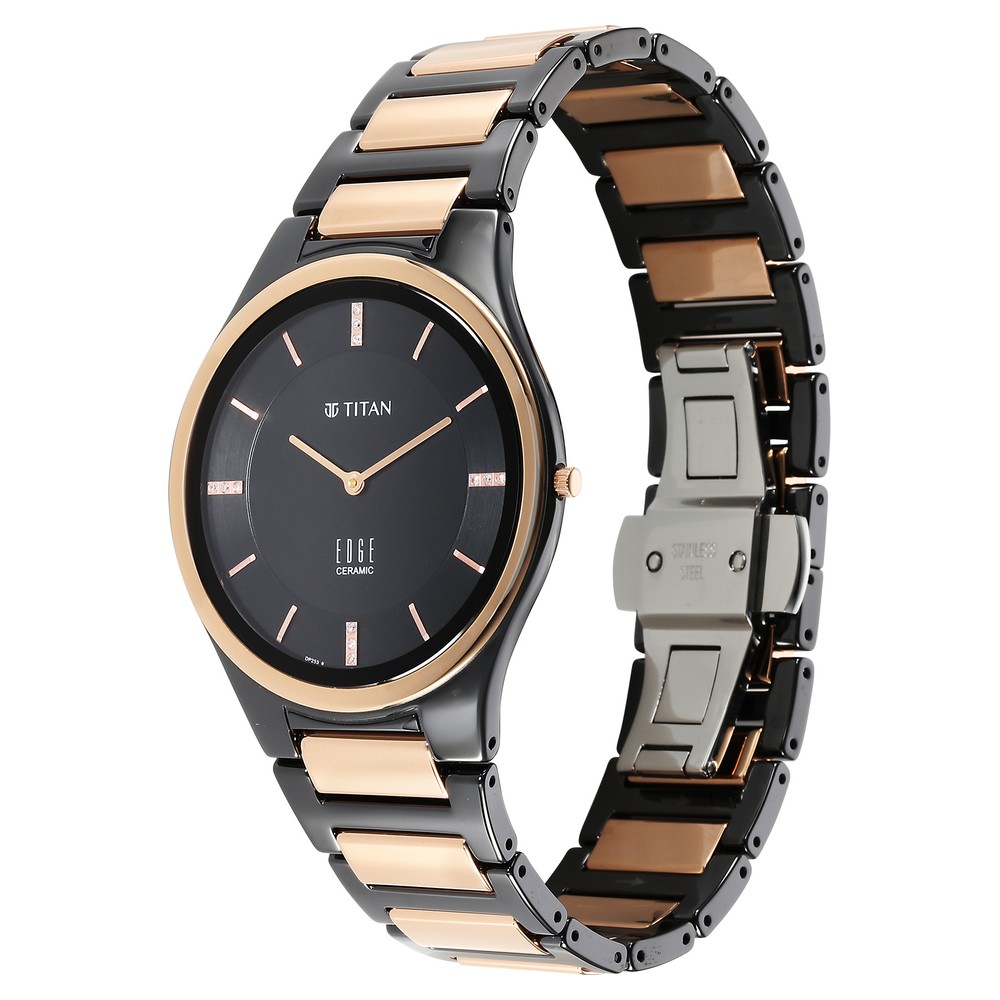 Buy Online Titan Edge Ceramic Quartz in Midnight Gold with Diamonds and ...