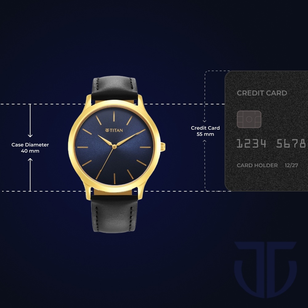 Buy Online Titan Karishma Radiance Blue Dial Analog Leather Strap watch ...