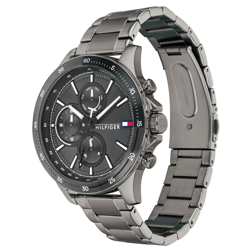 Buy Online Tommy Hilfiger Quartz Multifunction Grey Dial Stainless ...