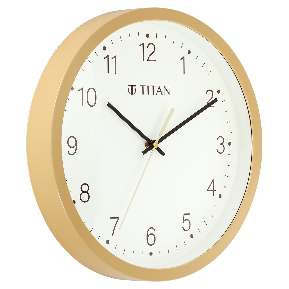 Buy Online Titan Classic Quartz Analog White Dial Wall Clock With ...