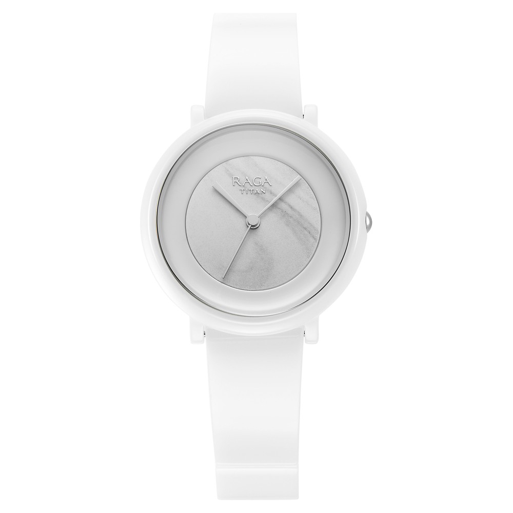 Buy Online Titan Raga Ceramics White Dial Analog Ceramic Strap watch ...