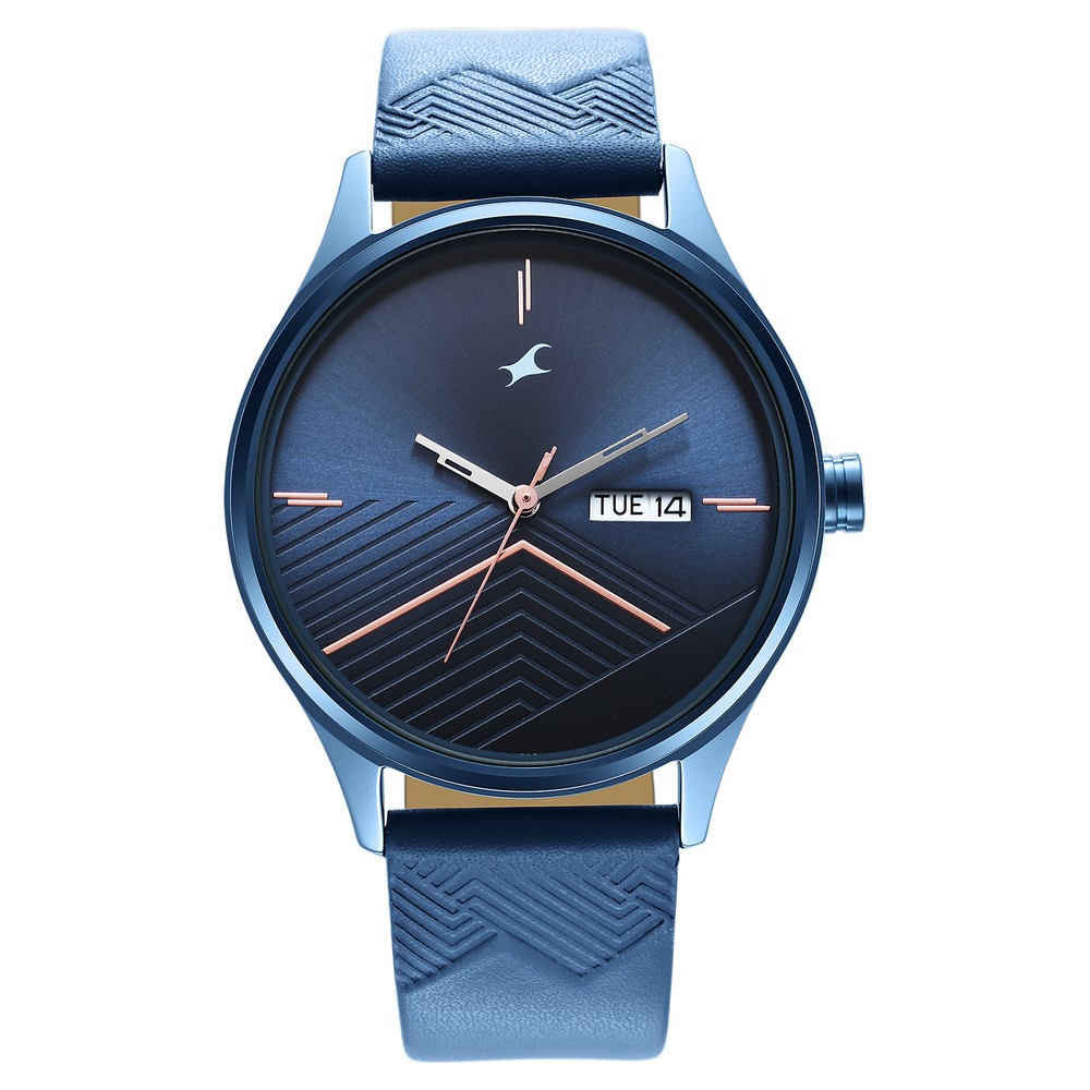 Buy Online Fastrack Style Up Quartz Analog with Day and Date Blue Dial ...
