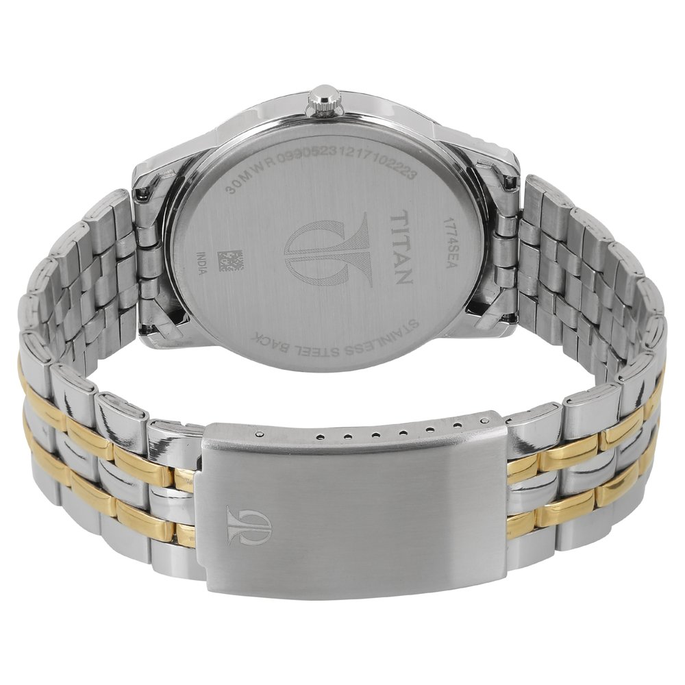 Buy Online Titan Metal Silver Analog with Day and Date Stainless Steel ...