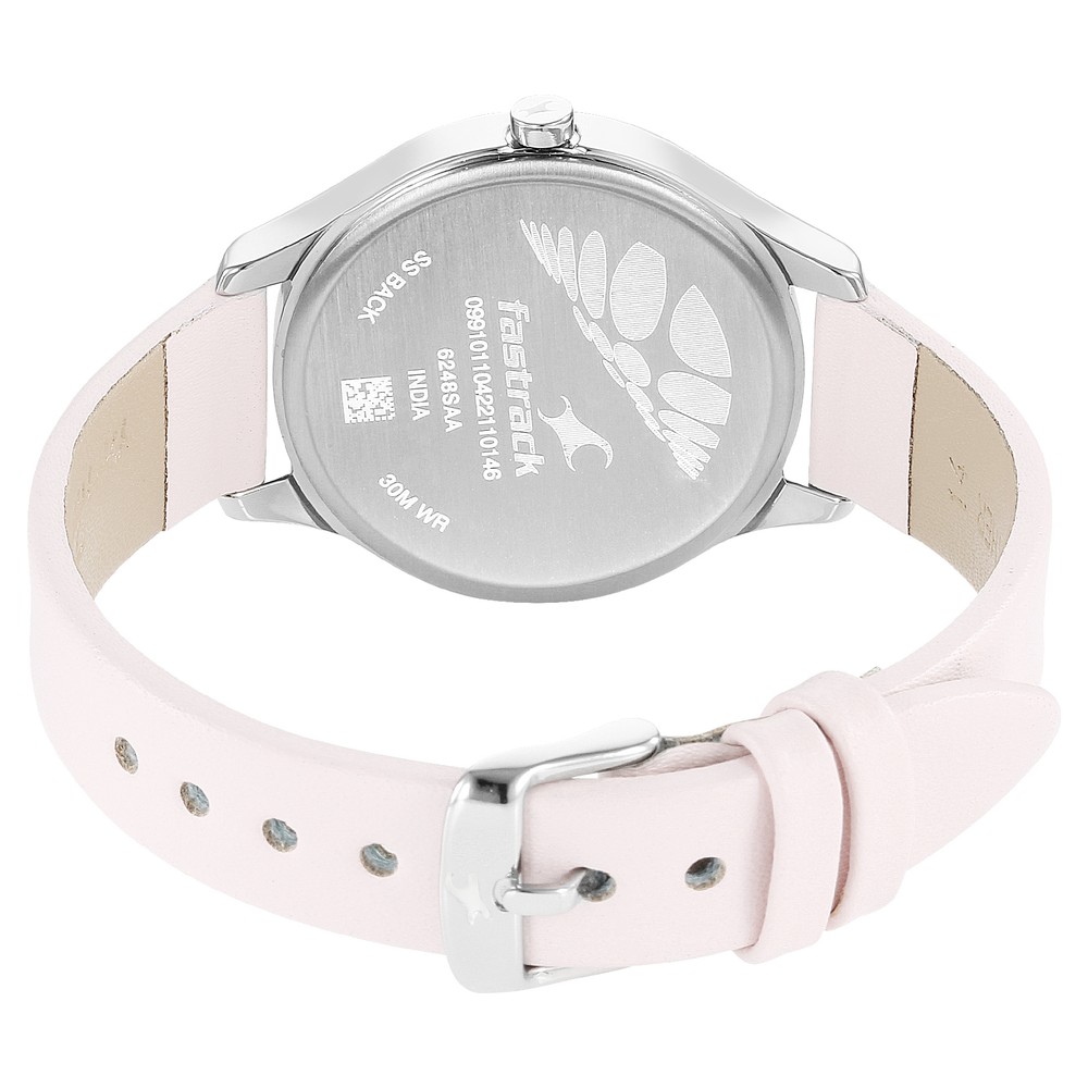 Buy Online Fastrack Stunners Quartz Analog White Dial Leather Strap ...