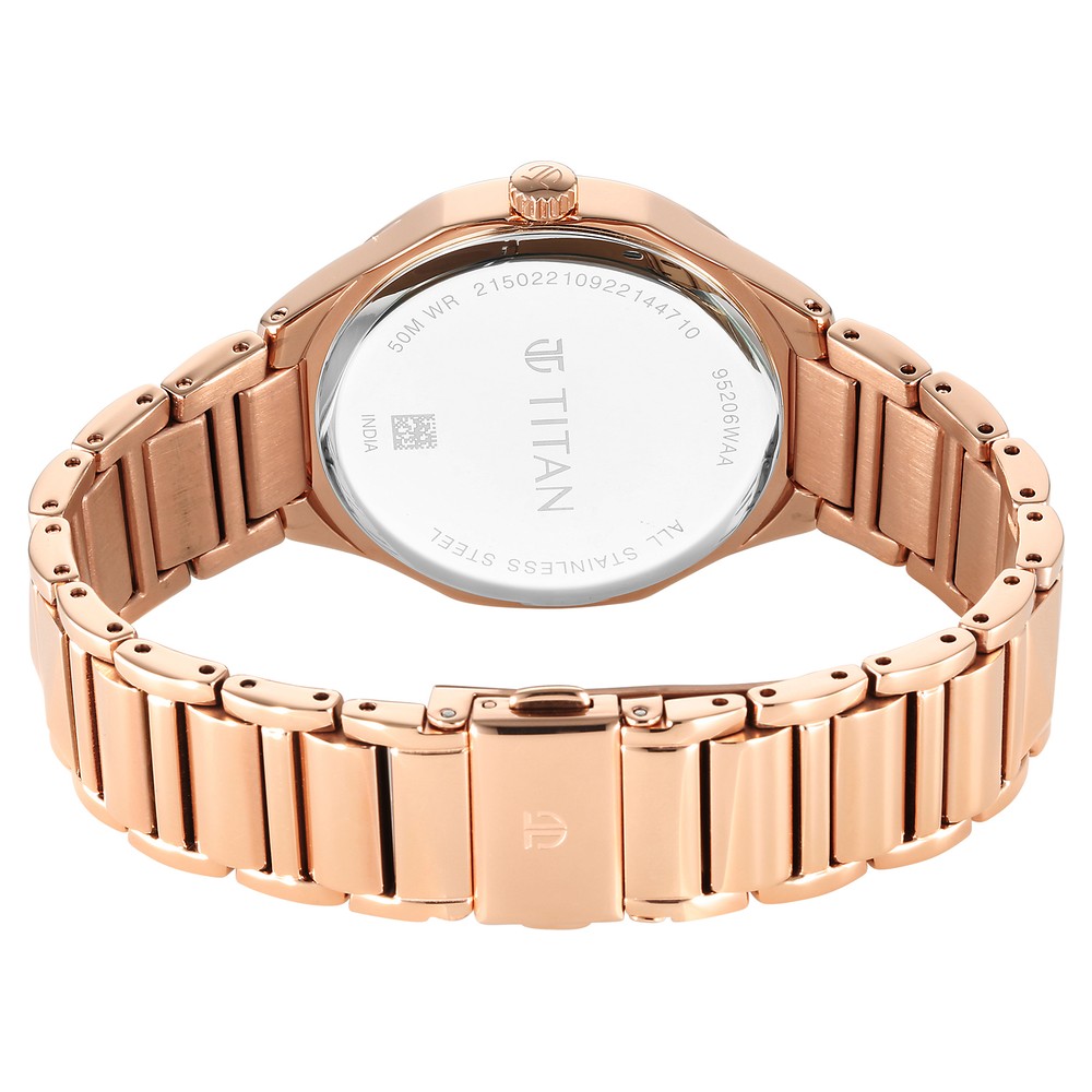 Buy Online Titan Purple Glitz Rose Gold Dial Analog Stainless Steel ...