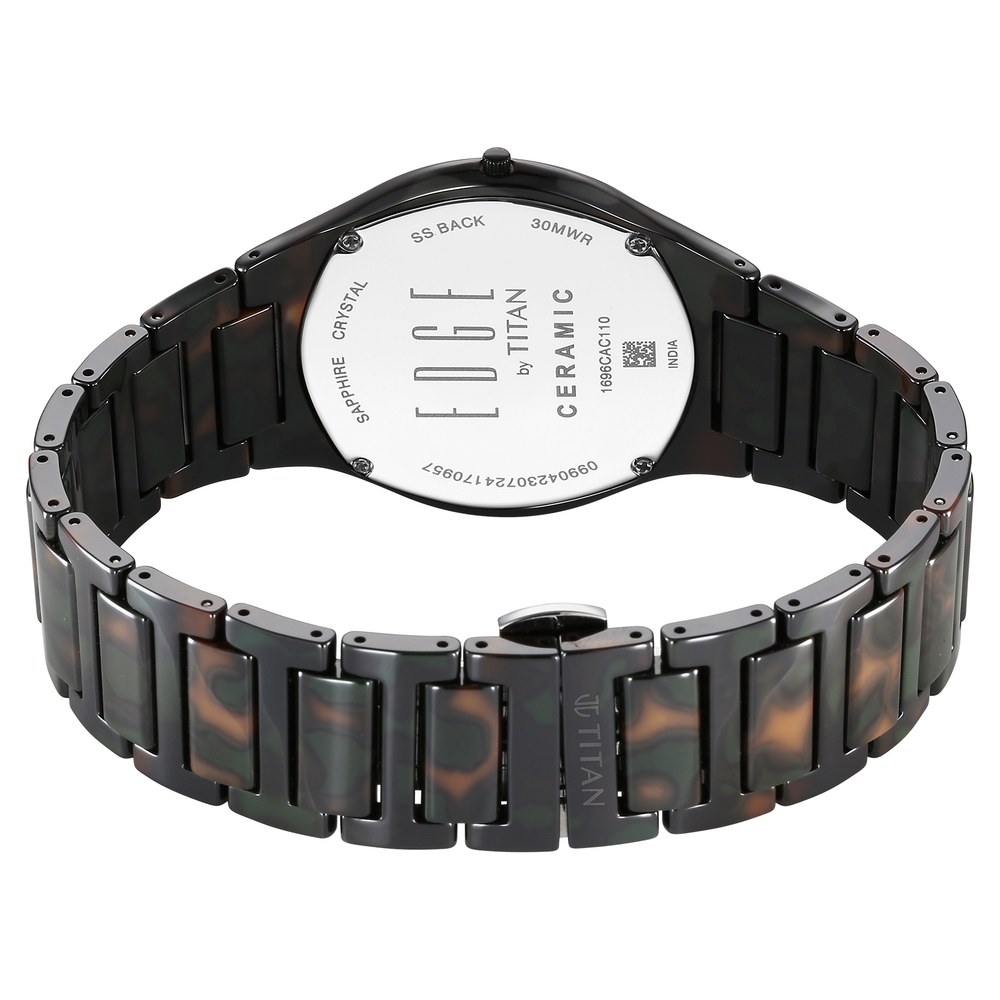 Buy Online Titan Edge Ceramic Camo Quartz Analog Green Dial Green ...