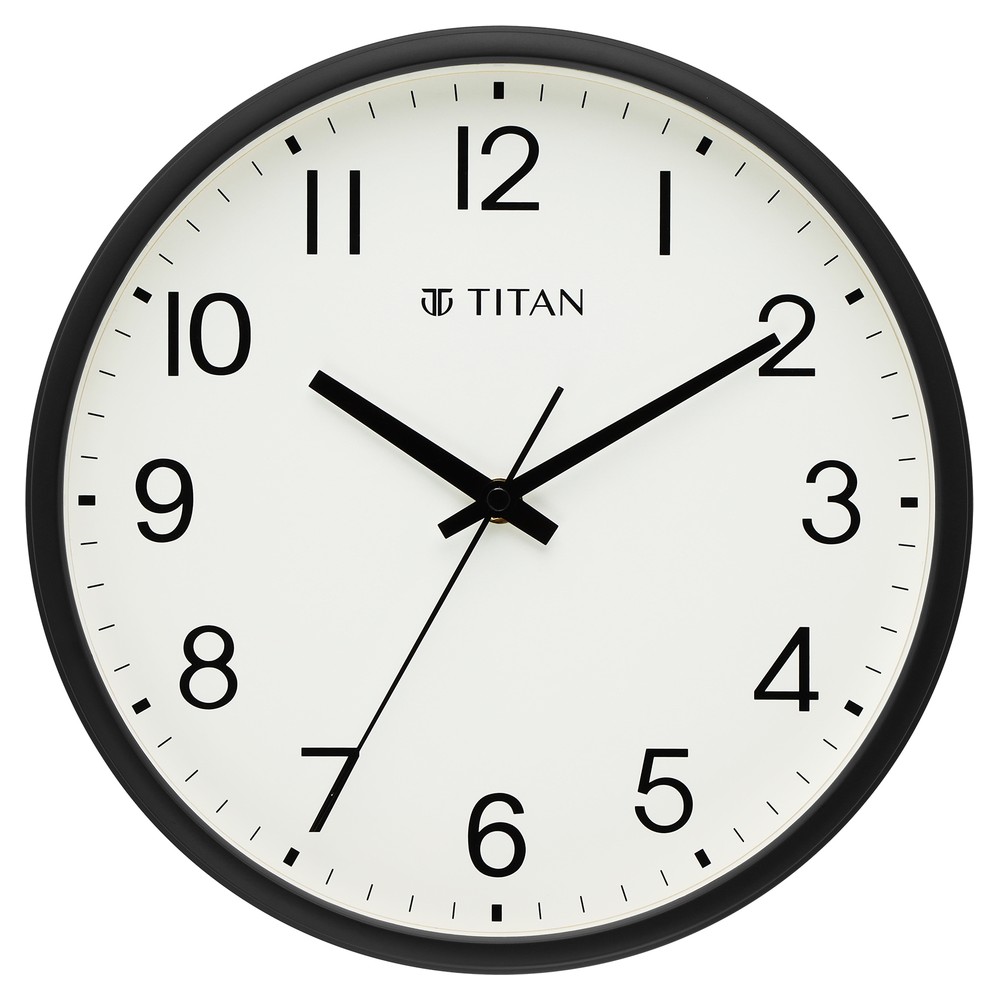 Buy Online Titan Classic Black Clock with Silent Sweep Technology 28 x ...