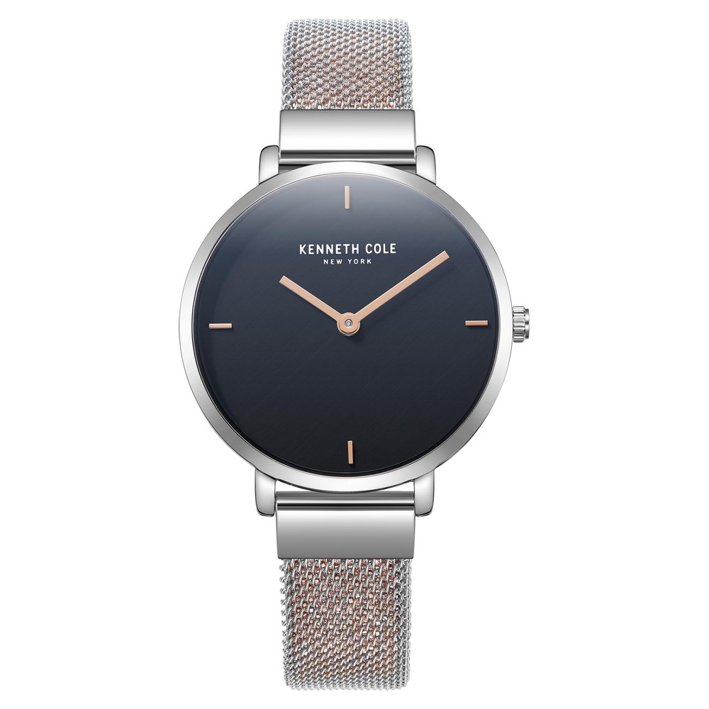 Buy Online Kenneth Cole Quartz Analog Black Dial Stainless Steel Strap ...