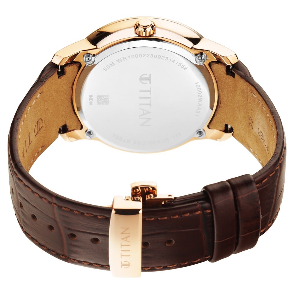 Buy Online Titan Royale Quartz Multifunction Marble Dial Leather Strap ...