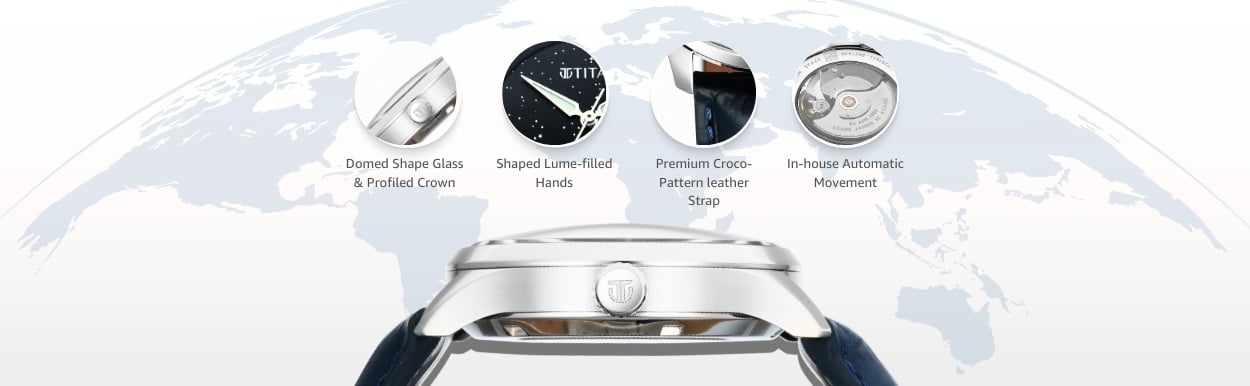 Buy Online Titan Unity Automatic Leather Strap Watch For Men - Limited ...