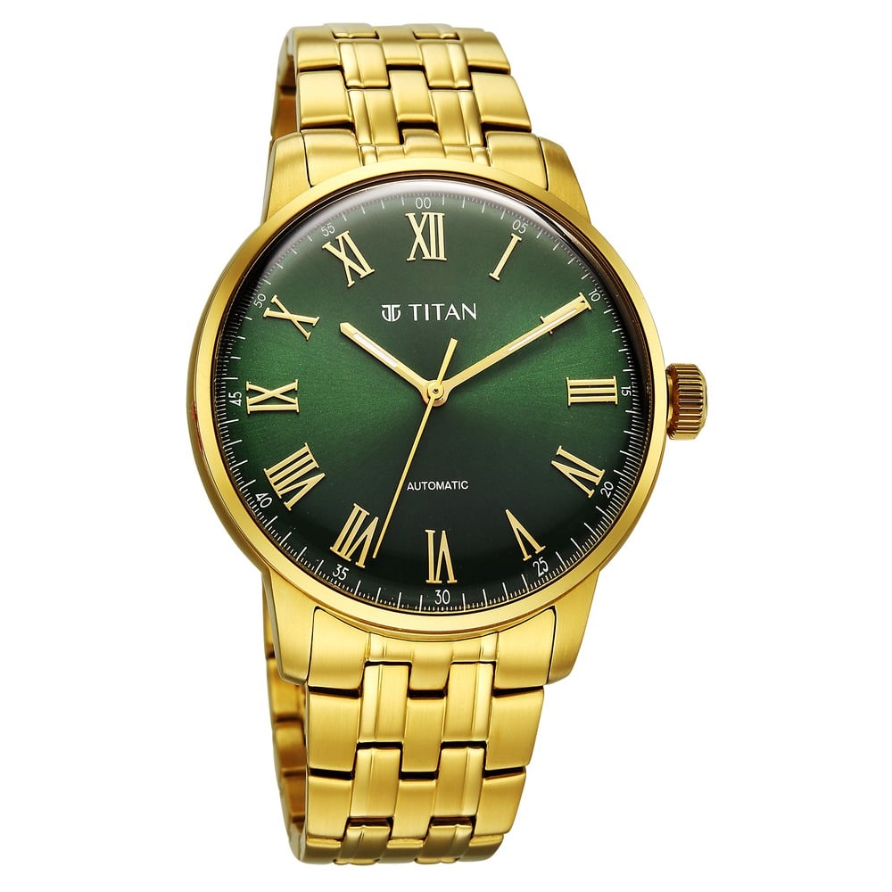 Buy Online Titan Aurelian Concealed Automatic Analog with Green Dial ...