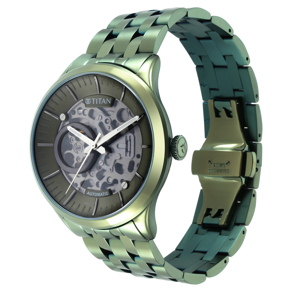 Buy Online Titan Metal Mechanicals Grey Dial Automatic Stainless Steel ...