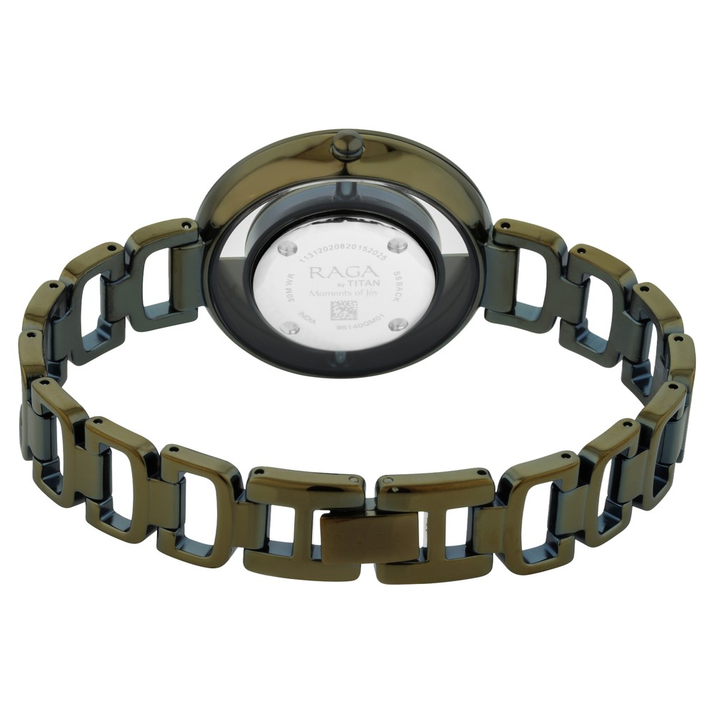 Buy Online Titan Raga Moments Of Joy Green Dial Women Watch With Metal ...
