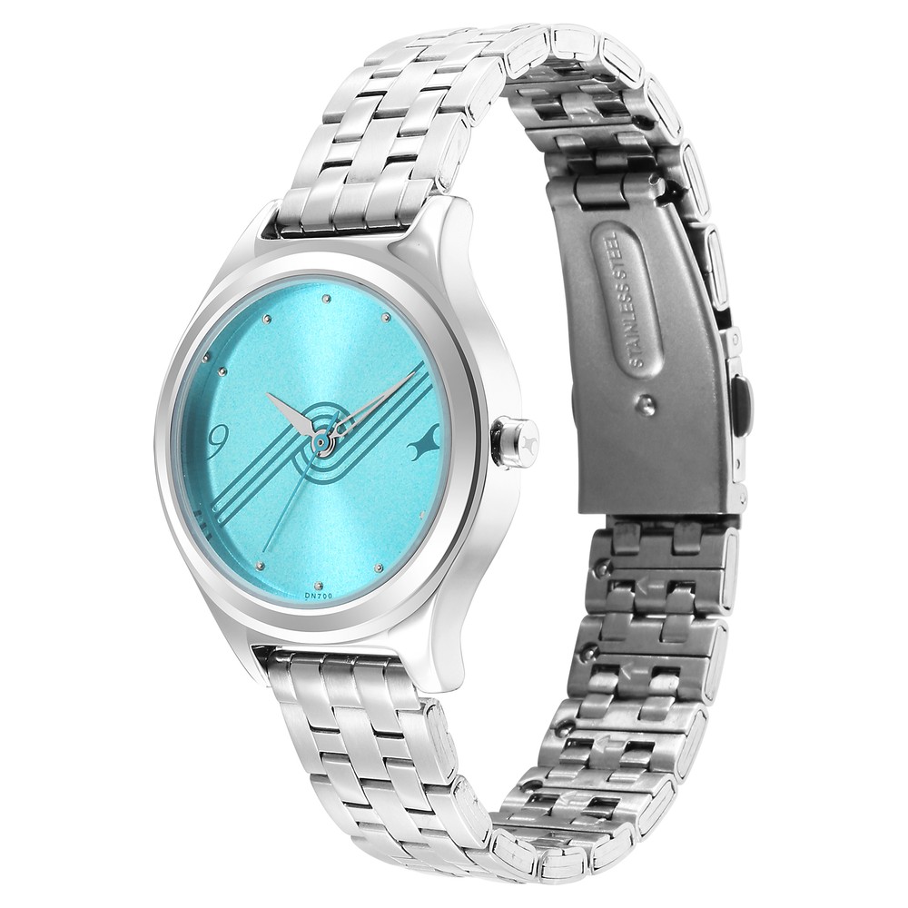 Buy Online Fastrack Stunners Blue Dial Metal Strap Watch for Girls ...