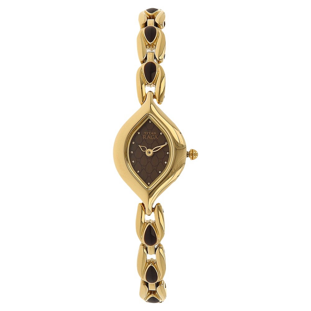 Buy Online Titan Raga Brown Dial Women Watch With Metal Strap ...