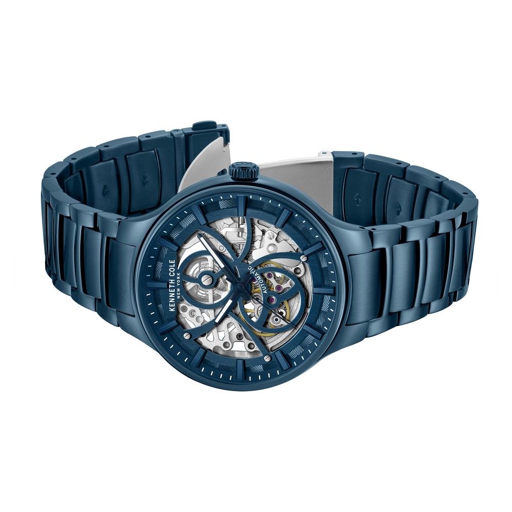 Buy Online Kenneth Cole Automatic Blue Dial Stainless Steel Strap Watch ...