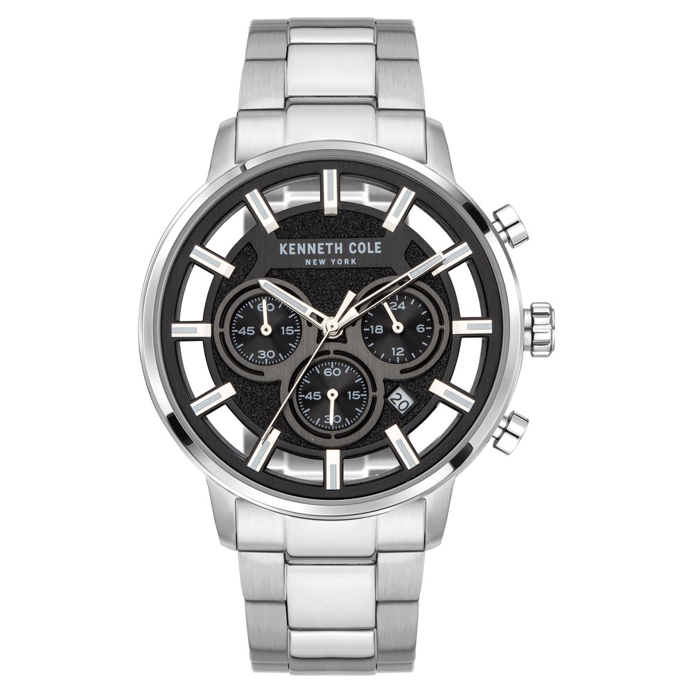 Buy Online Kenneth Cole Quartz Chronograph Black Dial Stainless Steel ...