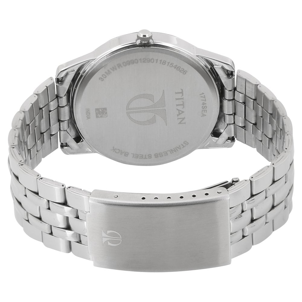 Buy Online Titan Analog with Day and Date Blue Dial Stainless Steel ...