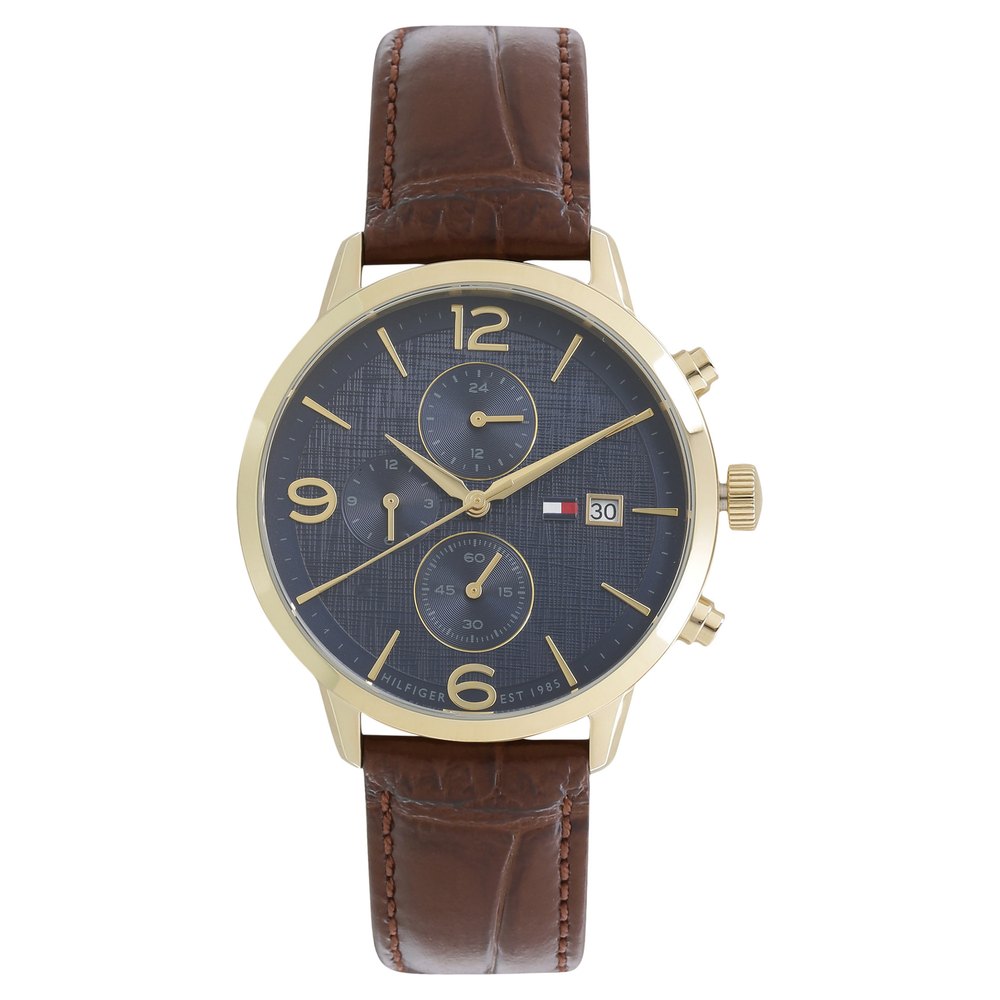 Buy Online Tommy Hilfiger Quartz Analog Blue Dial Leather Strap Watch ...