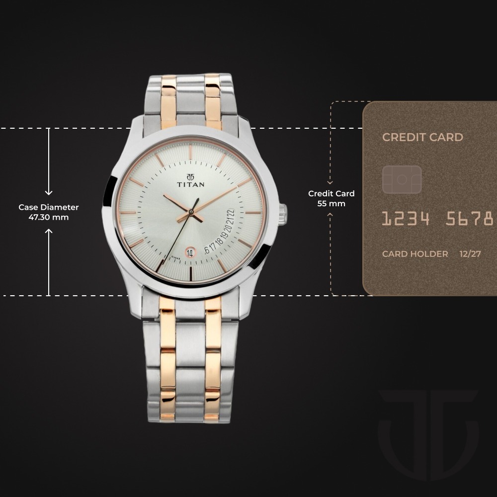 Buy Online Titan Quartz Analog with Date Silver Dial Stainless Steel ...
