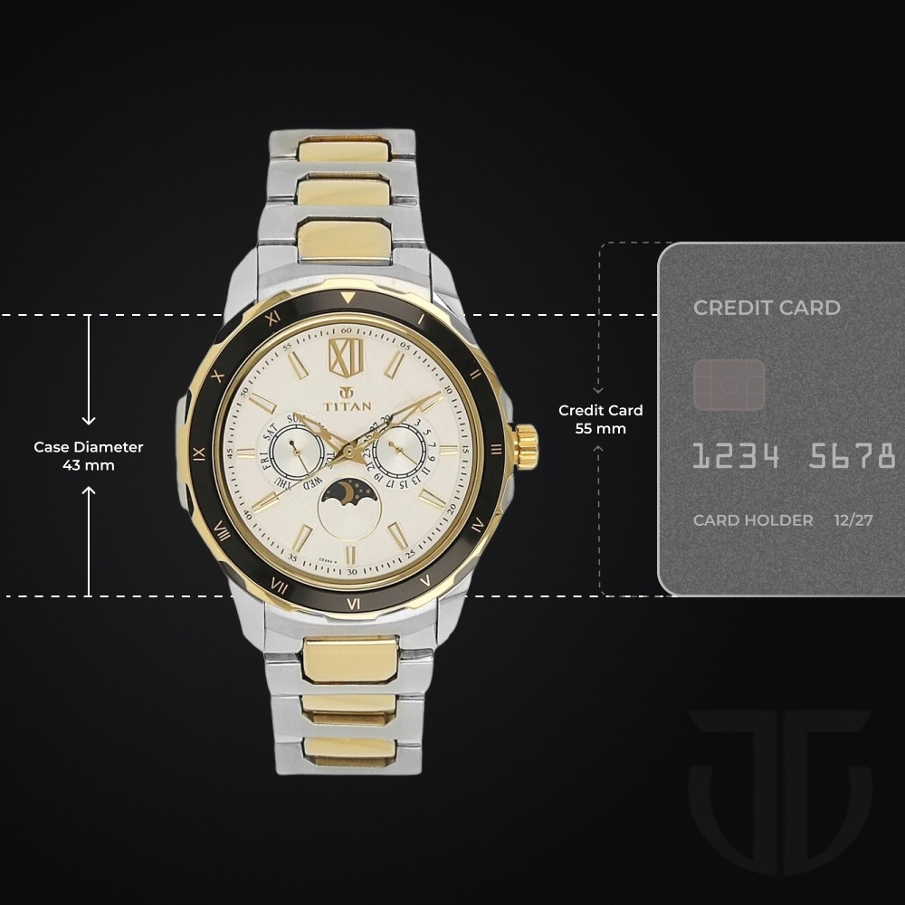 Buy Online Titan Quartz Multifunction White Dial Stainless Steel Strap ...