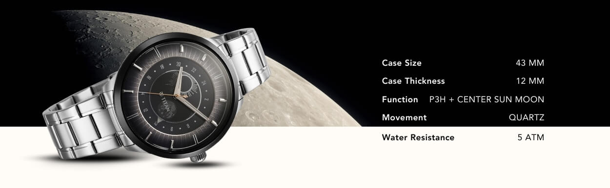 Buy Online Titan Luna Sun Moon Phase in Frost Grey - Stellar Edition ...