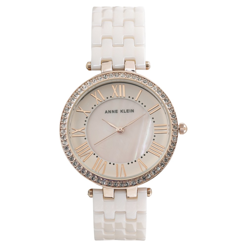 Buy Online Anne Klein Quartz Analog Mother of Pearl Dial Ceramic Strap ...