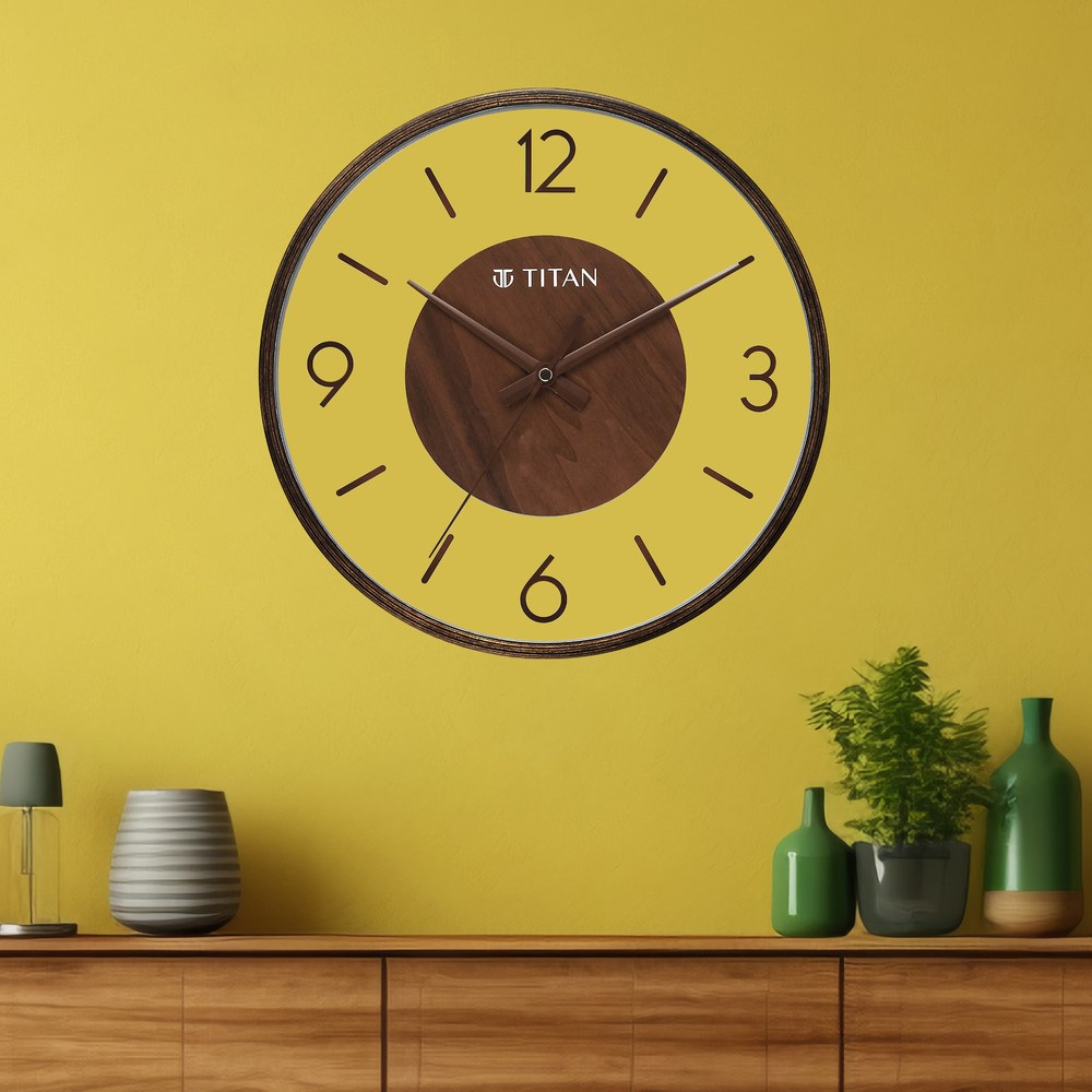 Buy Online Titan Glass-Wood Fusion Wall Clock - w0089wa01 | Titan