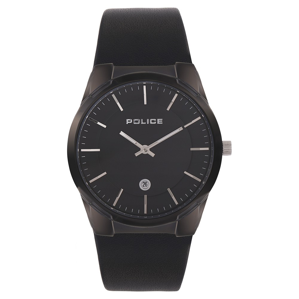 Buy Online Police Quartz Analog Black Dial Leather Strap Watch for Men ...