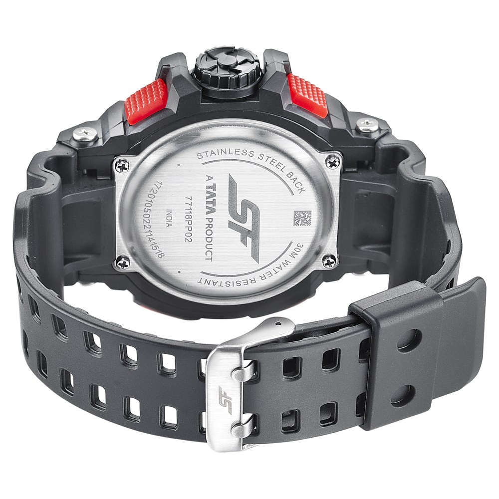 Buy Online SF Quartz Analog Digital Black Dial PU Strap Watch for Men ...