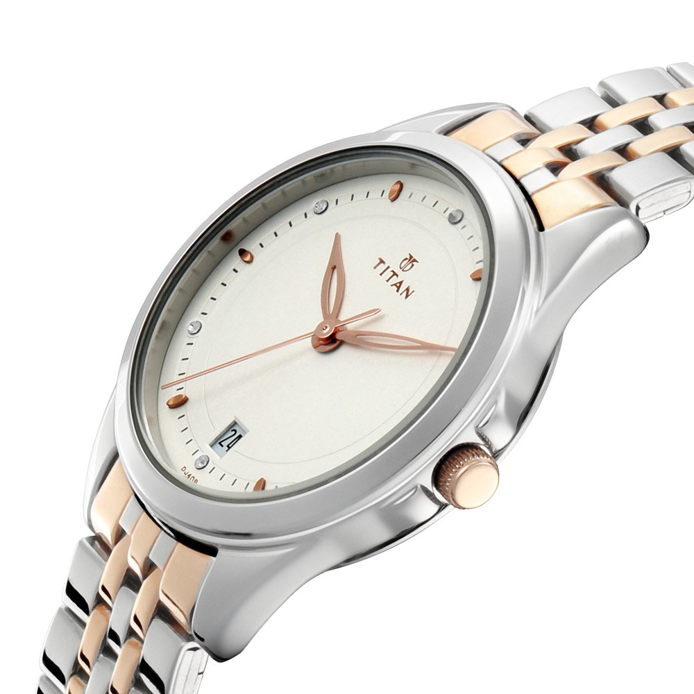 Buy Online Titan Bandhan Quartz Analog with Day and Date Silver Dial ...